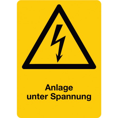 Anlage unter Spannung, Symbol Warnung vor elektrischer Spannung