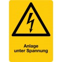 Anlage unter Spannung, Symbol Warnung vor elektrischer Spannung